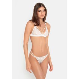 Lscn By Lascana Damen LSCN by LASCANA String 1 Stk. aus bl&auml;ttriger Spitze beige 44/46, 1 Stk.