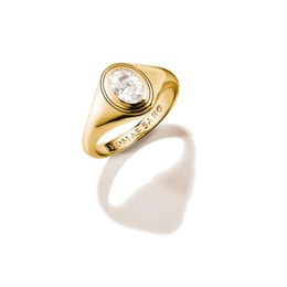 Thomas Sabo Damen Thomas Sabo Fingerring &raquo;Bold Elegance Ring mit ovalem Zirkoniastein&laquo; mit Zirkonia (synth.) 60, Silber 925 (recycelt), 8mm