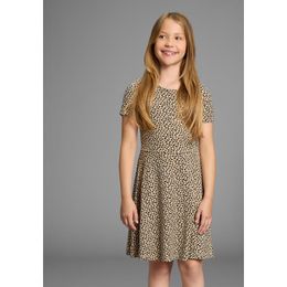 Kidsworld M&auml;dchen Kidsworld Jerseykleid &raquo;Shirtkleid in Leo-Musterung&laquo; Shirtkleid in Leo-Optik, unten austestellt 116/122, N-Gr
