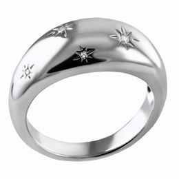 Firetti Damen Fingerring &raquo;Schmuck Geschenk Silber 925 Damenring Ring Sterne&laquo; mit Zirkonia (synth.) 54, Silber 925 (Sterlingsilber), 3,4mm