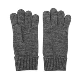 MaxiMo Damen MaxiMo Strickhandschuhe Fingerhandschuhe, extra lange Strickb&uuml;ndchen, unifarben grau 4/5