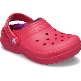 Crocs M&auml;dchen Clog &raquo;Classic Lined Bold Check&laquo; Hausschuh mit Warmfutter pink 30