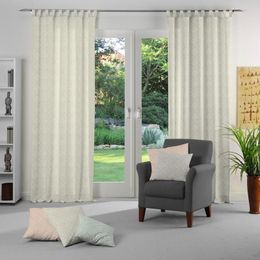 WIRTH Vorhang &raquo;Telfort&laquo; Schlaufen 1 Stk. tlg. grau Jacquard, Baumwolle, Polyester 145cm, Schlaufen, 132cm