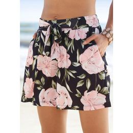 s.Oliver Damen s.Oliver Shorts &raquo;aus luftig-leichtem Viskosejersey&laquo; Bindeband am Bund, Blumenprint, kurze Hose, Sommerhose, Schlupfhose bunt 42, N-Gr