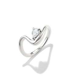 Thomas Sabo Damen Thomas Sabo Fingerring &raquo;Fluid Elegance Ring mit Zirkoniastein&laquo; mit Zirkonia (synth.) silber 52, Silber 925 (recycelt)