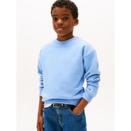 Tommy Hilfiger Jungen Sweatshirt &raquo;MINI CORP C-NECK SWEATSHIRT&laquo;, f&uuml;r Kinder bis 16 Jahre, mit Logo-Stickerei blau 74