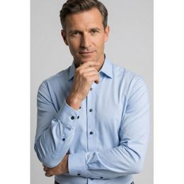 OLYMP Herren OLYMP Businesshemd &raquo;Level Five body fit Jerseyshirt&laquo; in Jersey Qualit&auml;t blau 43, N-Gr