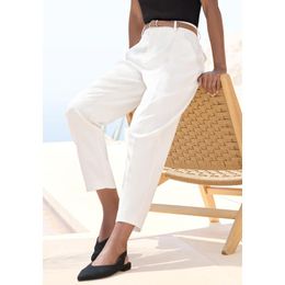 Lascana Damen Lascana Bundfaltenhose &raquo;mit schmalem G&uuml;rtel in Barrel Form&laquo; mit G&uuml;rtel, in modischer Barrel-Form, Businesshose, bequem 44, N-Gr