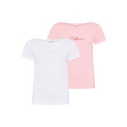 Kangaroos M&auml;dchen Kangaroos T-Shirt &raquo;2er Pack T-Shirts mit modischen Ausschnitt&laquo; Packung, 2, 2 tlg. Basic Schnitt, Kurzarm, U-Boot-Ausschnitt, aus 