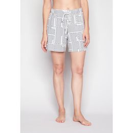 JOOP! Damen JOOP! Shorts &raquo;Modern Deco&laquo; mit allover Wording, Gummizug und Bindeband, seitliche Taschen grau 38, N-Gr