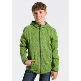 CMP Jungen CMP Strickfleecejacke &raquo;KID JACKET FIXED HOOD&laquo; mit Kapuze wasserabweisend, windabweisend, mit Kapuze, w&auml;rmeisolierend gr&uuml;n 164