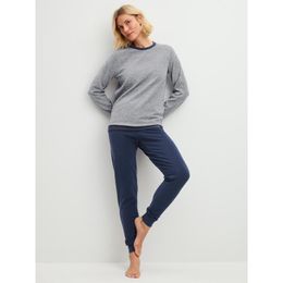 Calida Damen Calida Schlafanzug &raquo;Soft Dreams&laquo; 2 mit B&uuml;ndchen, Rundhalsausschnitt, langen &Auml;rmeln S (40/42)