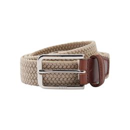 BOSS Herren BOSS Flechtg&uuml;rtel &raquo;Clorio&laquo; mit BOSS Logo-Schriftzug auf der Schlie&szlig;e und Leder-Schlaufe beige 85
