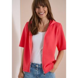 Cecil Damen Kapuzensweatjacke Kapuzenjacke mit seitlichen Tunnelz&uuml;gen pink L (42)