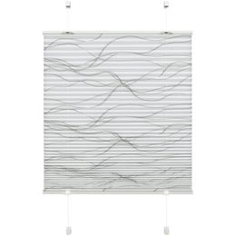 Gardinia Plissee &raquo;EASYFIX Katy Wave mit 2 Bedienschienen&laquo; Lichtschutz ohne Bohren verspannt in der Breite k&uuml;rzbar wei&szlig; Obermaterial: 100% Polyester 
