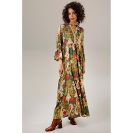 Aniston Casual Damen Aniston CASUAL Maxikleid mit farbenfrohem Blumen- und Paisley-Druck bunt 46, N-Gr