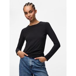 Pieces Damen Pieces Langarmshirt &raquo;PCSIRENE LS TEE JRS NOOS&laquo; Baumwollmischung, slim fit schwarz XL
