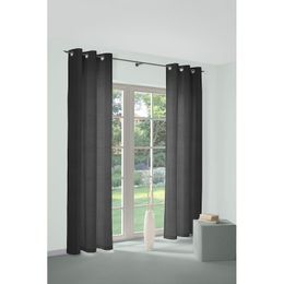 WIRTH Vorhang &raquo;Niederau&laquo; &Ouml;sen 1 Stk. tlg. schwarz Jacquard, Polyacryl, Polyester 145cm, &Ouml;sen, 132cm