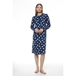 Mey Damen Nachthemd &raquo;Scribbled Dots&laquo; Ohne Taschen L&auml;nge in Gr&ouml;&szlig;e 38: circa 110 cm blau 48, N-Gr