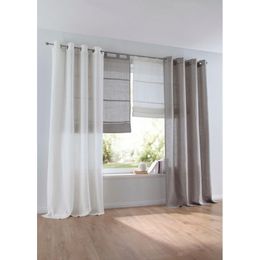 Kutti Vorhang &raquo;Metis Leinen&laquo; &Ouml;sen 1 Stk. tlg. blickdicht, nat&uuml;rliche Leinen-Gardine, einfarbig, pflegeleicht, Basic beige Leinen 245cm, &Ouml;sen, 140cm