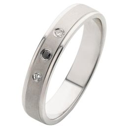 Firetti Unisex Trauring &raquo;Schmuck Geschenk Hochzeit Ehering Trauring "LIEBE"&laquo; Made in Germany, wahlweise mit oder ohne Brillanten silber 17,5, 0,04 SI 