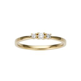 Firetti Damen Goldring &raquo;Schmuck Geschenk Gold 585 Damenring Goldring&laquo; mit Brillanten gold 19, 0,12 P2 = erkennbare Einschl&uuml;sse, Diamanten Gelbgold 585