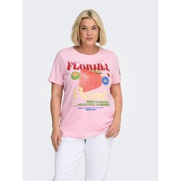 Only Carmakoma Damen Only CARMAKOMA Kurzarmshirt &raquo;CARBOLETTE LIFE REG S/S TOP BOX JRS&laquo; rosa S