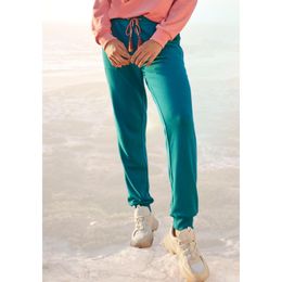 Vivance Damen Sweathose Relaxhose, Loungehose mit aufgesetzten Taschen, Loungewear blau 40/42, N-Gr