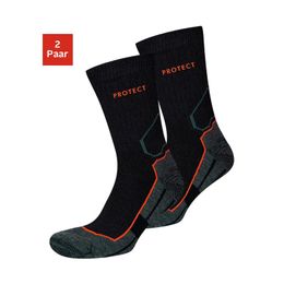 H.I.S. H.I.S Herren Arbeitssocken &raquo;Funktionssocken Wandersocken, Herren Socken&laquo; Packung, 2 Stk. tlg. f&uuml;r optimalen Schutz in Arbeitsschuhen schwarz 39-42