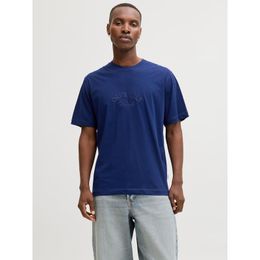 Jack & Jones Jack & Jones Herren T-Shirt &raquo;JORBLEECKER BRANDING TEE SS CN&laquo; blau S
