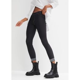 bonprix Damen bonprix Jeggings &raquo;Leggings in Jeansoptik aus Baumwoll-Mix&laquo; schmale Skinny-Fit-Passform, Jeans-Leggings schwarz 44/46 (L), N-Gr