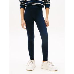 Tommy Hilfiger M&auml;dchen Leggings &raquo;LEGGINGS&laquo; f&uuml;r Kinder bis 16 Jahre, mit Logo-Schriftzug blau 14 (164), N-Gr