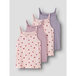 name it Kinder Unterhemd &raquo;NKFSTRAP f&uuml;r M&auml;dchen mit Stretchkomfort im 4er-Pack&laquo; Packung, 4 Stk. bedruckt, casual, regular fit, Baumwollmischung, 