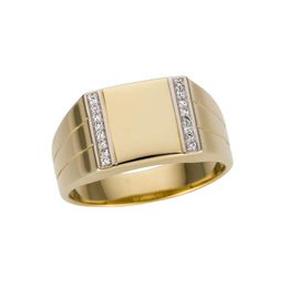 Firetti Herren Goldring &raquo;Schmuck Geschenk Gold 585 Herrenring Goldring&laquo; mit Brillanten wei&szlig; 22, 0,08 P2 = erkennbare Einschl&uuml;sse, Diamanten Gelbgold 