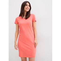 bonprix Damen bonprix Jerseykleid bequeme Passform, aus Baumwolle mit Elasthan, Kurzarm-Design rosa 36/38 (S), N-Gr