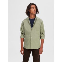 Selected Herren Selected Langarmhemd &raquo;SLHREGRICK-OX SHIRT LS NOOS&laquo; Baumwolle, regular fit gr&uuml;n L, N-Gr