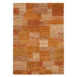 OCI DIE TEPPICHMARKE Wollteppich &raquo;ELEGANT NEW LIMA&laquo; rechteckig 13 mm H&ouml;he reine Wolle, Nepal Orientteppich, handgekn&uuml;pft orange Wolle B : 70cm 1 Stk.,
