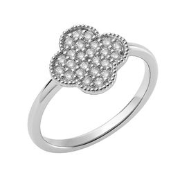 Firetti Damen Fingerring &raquo;Schmuck Geschenk Silber 925 Damenring Ring Kleeblatt&laquo; mit Zirkonia (synth.) silber 58, Silber 925 (Sterlingsilber), 1,8mm