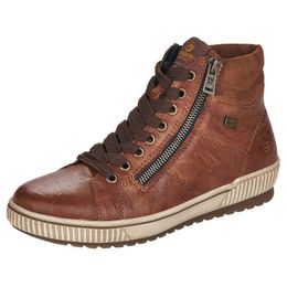 Remonte Damen Schn&uuml;rboots , Plateau, Schn&uuml;rstiefelette, Boots in Crash-Optik braun 44