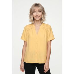 V&eacute;ro Moda Vero Moda Damen Kurzarmbluse &raquo;VMJOSIE SS EMB TOP WVN&laquo; Viskosemischung gelb S