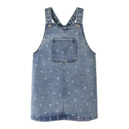 name it Latzrock 'NMFROSA' M&auml;dchen Gr&ouml;&szlig;e 110 blue denim / hellblau / hellgelb / rosa