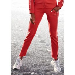 H.I.S. H.I.S Damen Sweathose mit Rei&szlig;verschluss am Beinsaum. Ideal f&uuml;r Sport- und Freizeit. rot 32/34, N-Gr