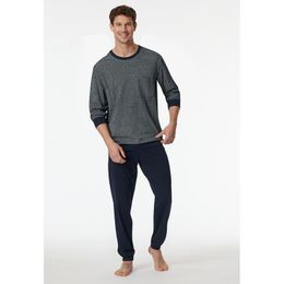 Schiesser Herren Schlafanzug &raquo;Comfort Essentials&laquo; 2 tlg. mit gestreiftem Oberteil blau 26