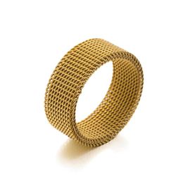 Aniston Jewelry & Watches Damen Aniston JEWELRY & WATCHES Fingerring &raquo;Schmuck Geschenk Edelstahl Damenring Ring Mesh-Optik&laquo; Made in Germany gold 54, 