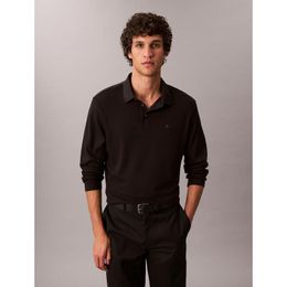 Calvin Klein Herren Langarm-Poloshirt &raquo;LS SUPIMA COTTON SOLID POLO&laquo; regular fit mit Rundhalsausschnitt schwarz XL