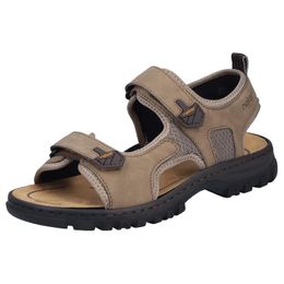 Rieker Herren Sandale Trekkingsandale, Outdoorsandale, Sommerschuh mit Klettriemchen beige 42