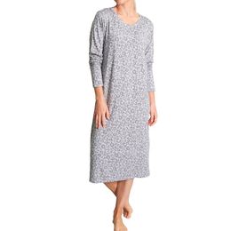 Tom Tailor Damen Tom Tailor Nachthemd &raquo;Victoria&laquo; Ohne Taschen Mit Print, 3/4-&Auml;rmel, Rundhalsausschnitt, feminin, Viskosemix grau 36 (S), N-Gr