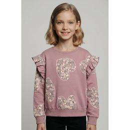 name it Damen Sweatshirt &raquo;NMFKIWILE LS NREG SWEAT UNB&laquo;, Baumwollmischung, regular fit rosa 92