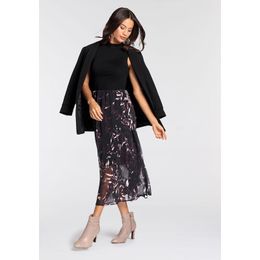 Laura Scott Damen Abendkleid f&uuml;r schicke Anl&auml;sse und legere Freizeitlooks, wadenlang schwarz 46, N-Gr