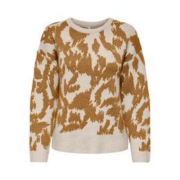 Only Damen Only Strickpullover &raquo;ONLGIGI LS GLITTER O-NECK KNT&laquo; beige XS